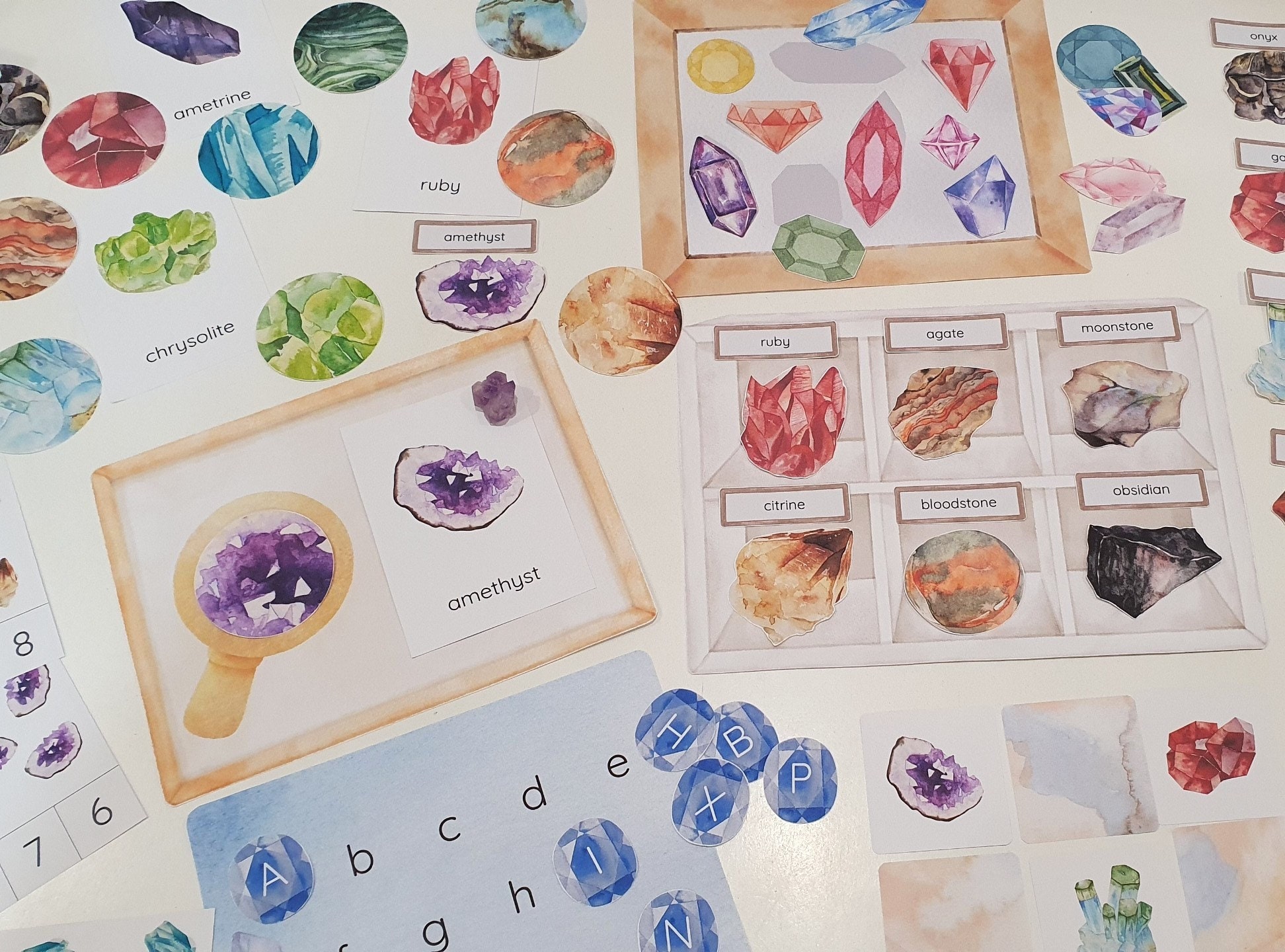 Gemstones Activity Pack, Gemstones Nature Study, Gems Montessori Cards ...