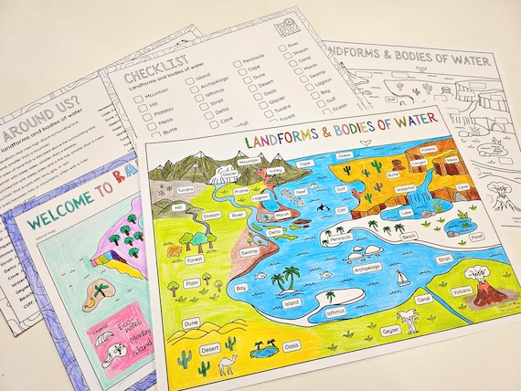 Exploring Landforms And Bodies Of Water For Kids Week 4.....Land And