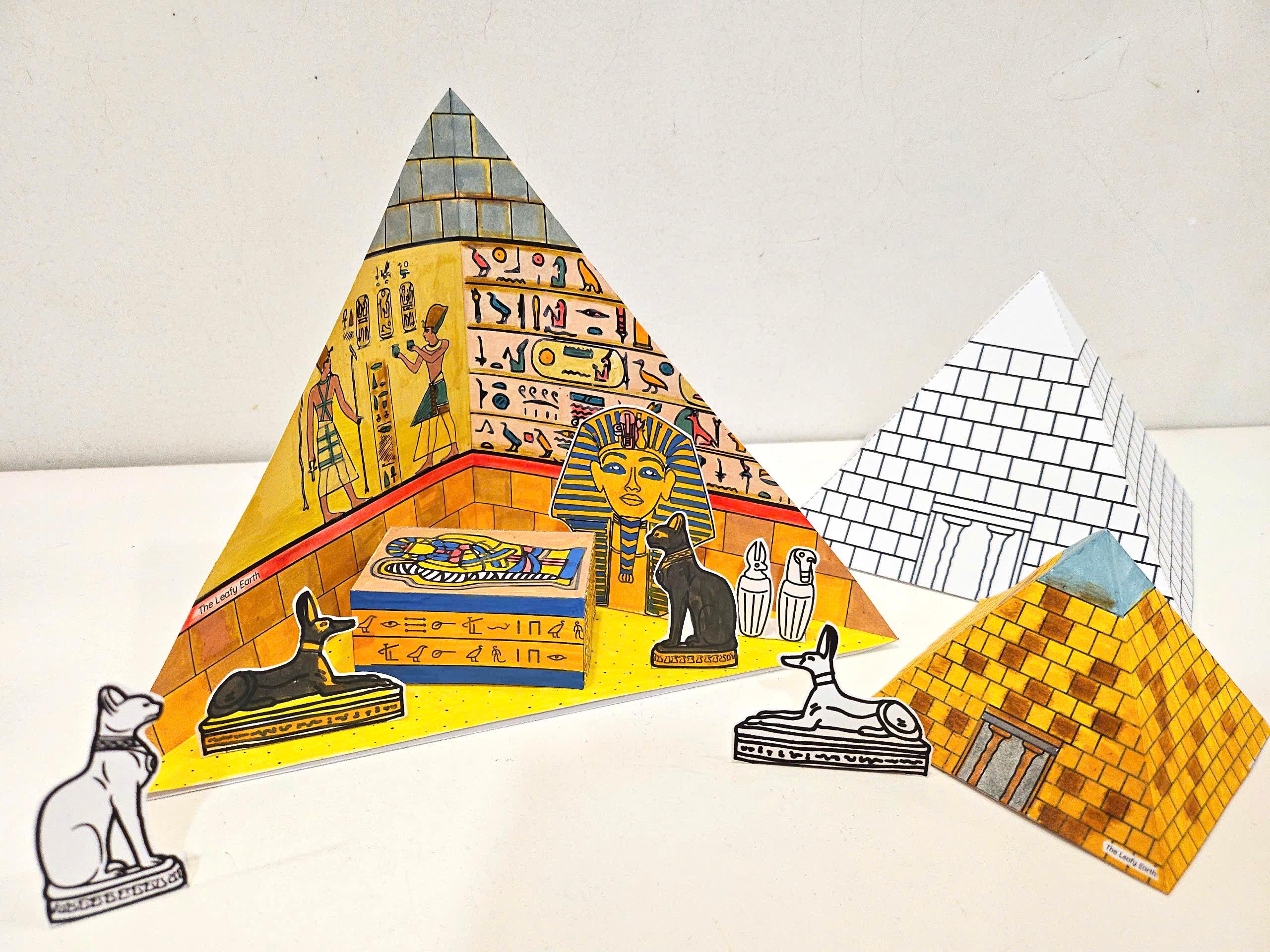 3D Pyramid Craft, Pyramid Triorama Coloring, Ancient Egypt Study Unit ...