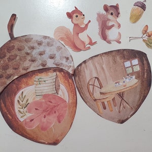 Squirrel House Printable Play Set, Paper Acorn Dollhouse, DIY Kid Paper ...