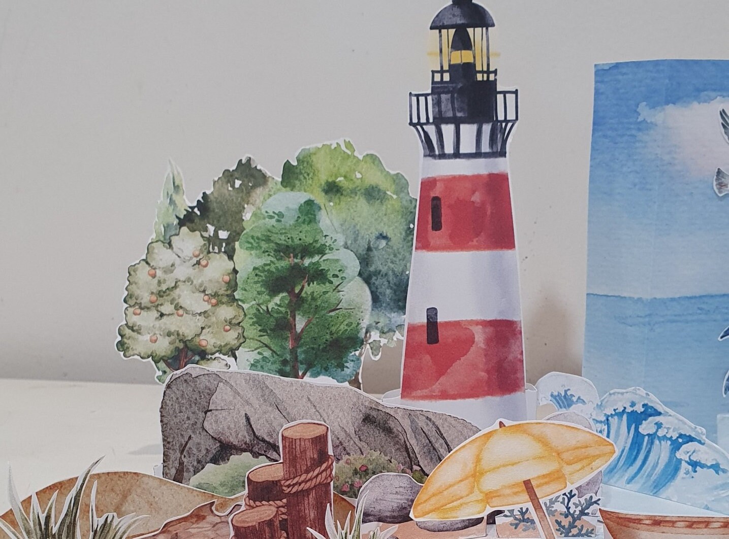 Build a Beach Printable Beach Diorama Ocean Play Set Paper - Etsy