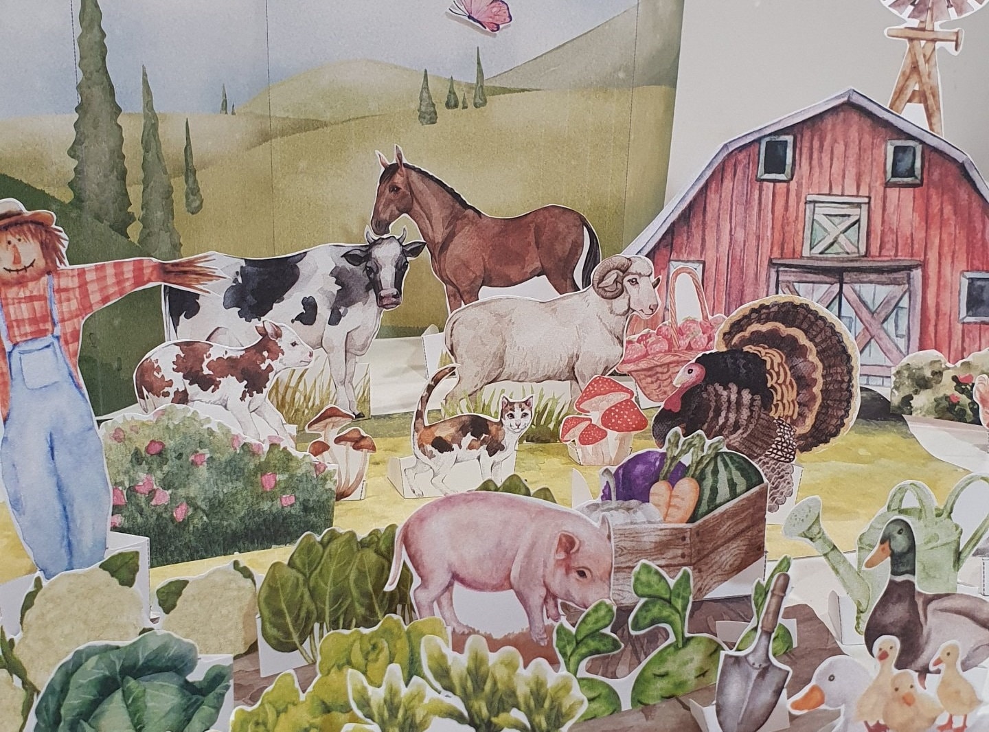 Build a Farm, Printable Farm Diorama, Farm Play Set, Paper Scenery ...