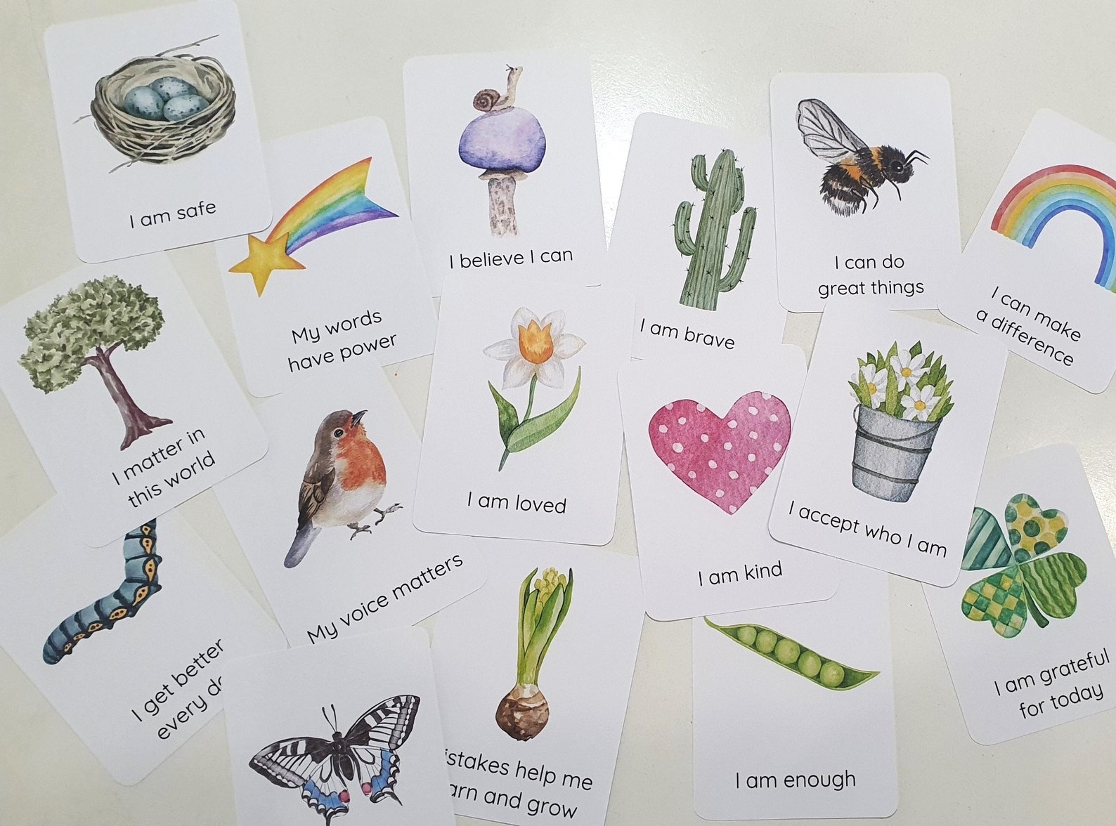 16 Kids Affirmation Cards, Kids Daily Positivity Cards, Motivational ...