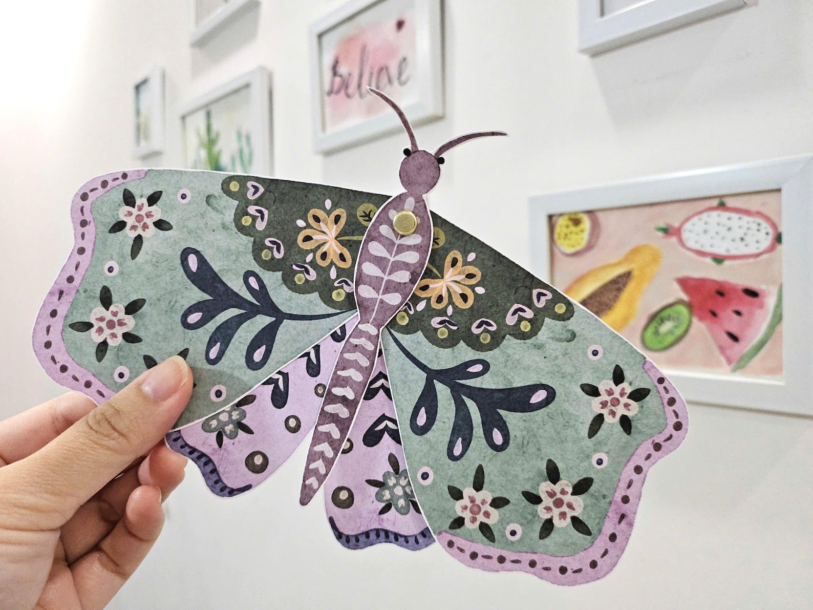 Articulated Paper Moths, Moth Paper Puppets, Printable Paper Moths, DIY ...