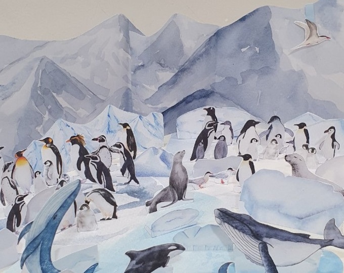Printable Shoebox Diorama,polar North Pole Animals Bear Penguins ...