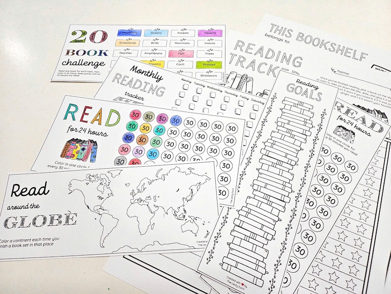 Reading Log and Tracker Printable, Coloring Reading Journal, Kids ...