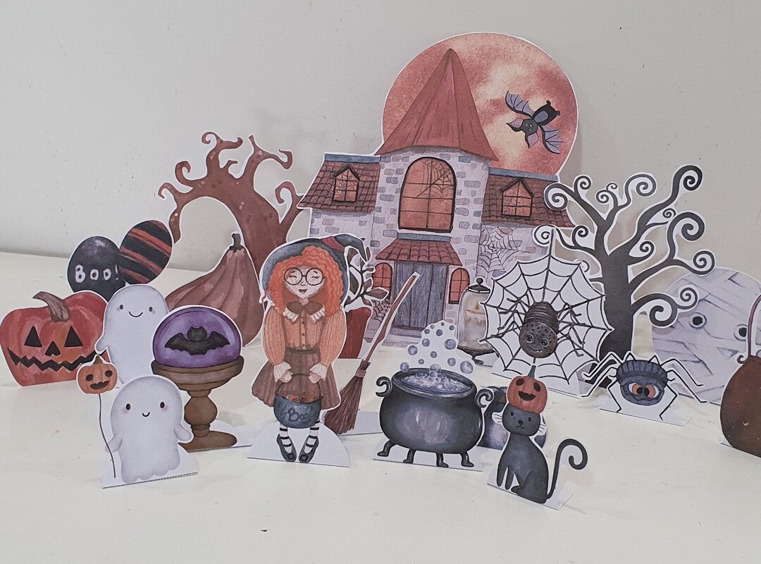 Halloween Printable Play Set, Witch Play Set, DIY Paper Craft for Kids ...