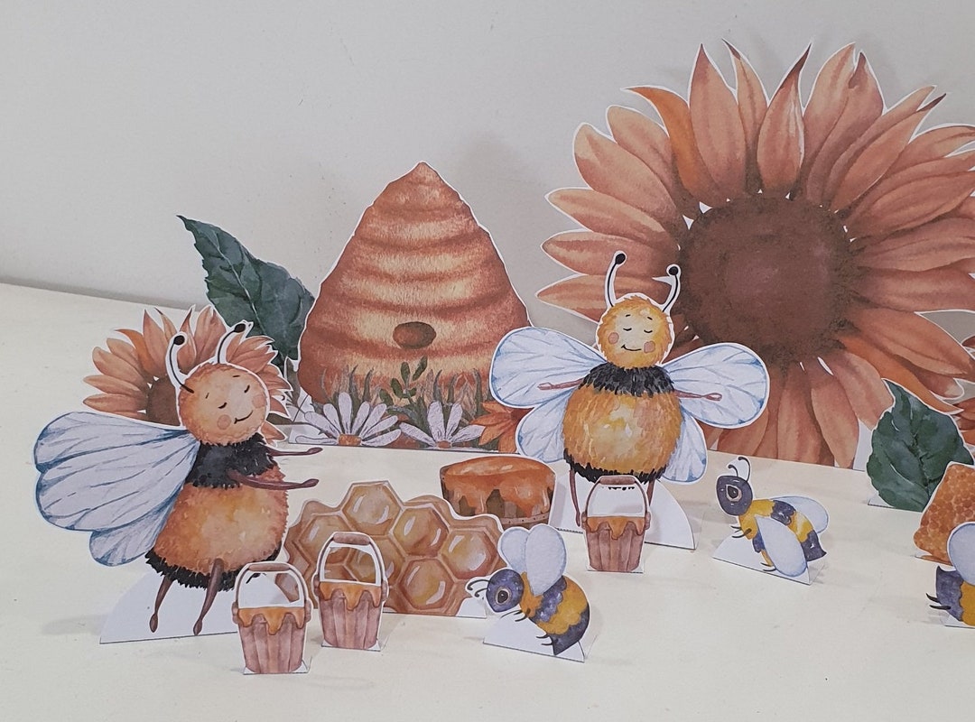 Bee Printable Play Set, Paper Fairy Land, DIY Paper Craft for Kids ...