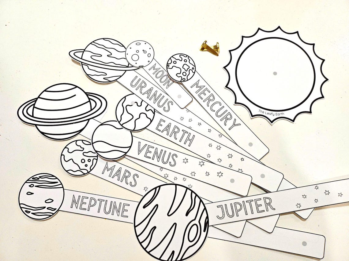 Solar System Model Coloring, DIY Kids Paper Crafts, Kids Coloring ...