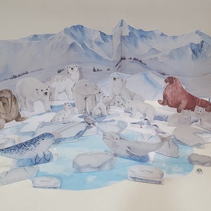 Build the Arctic Habitat, Printable Diorama, DIY Kids Polar Bear Paper ...