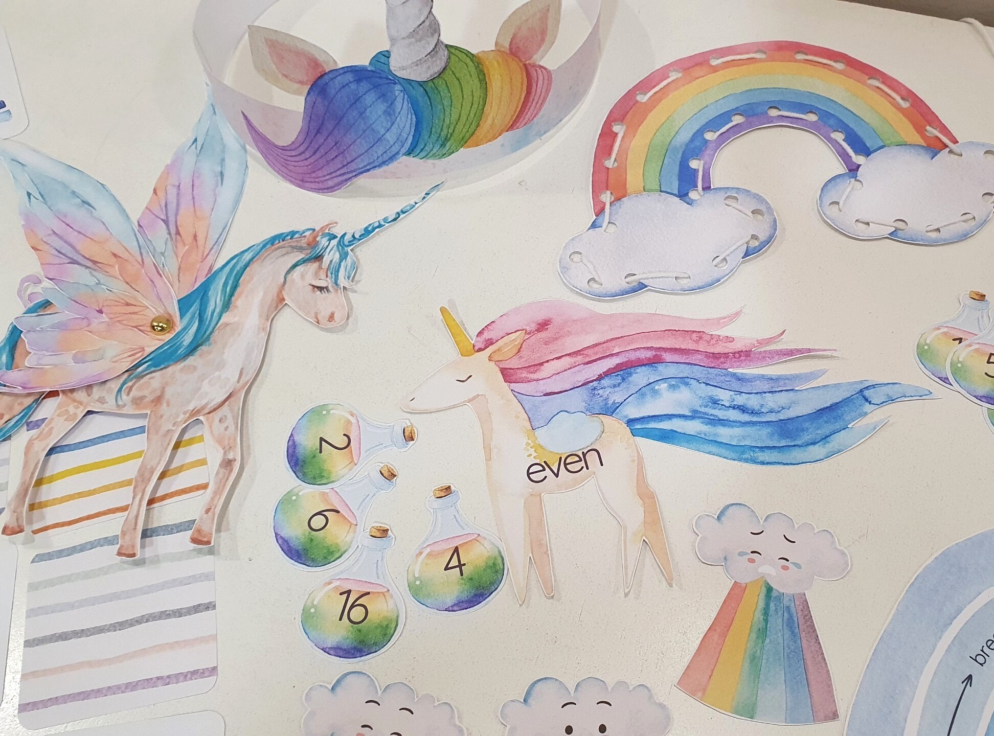 Rainbow Activity Pack, Unicorn Paper Doll Craft Set, Emotions Learning ...