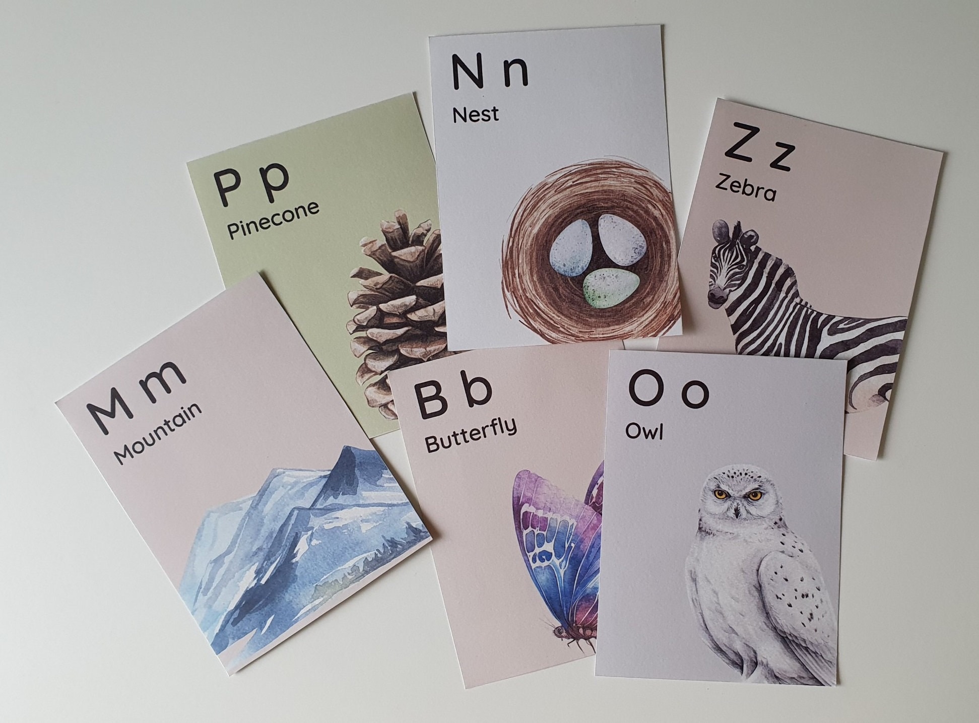 Nature Alphabet Flashcards, Alphabet Flashcards, ABC Flashcards, Nature ...