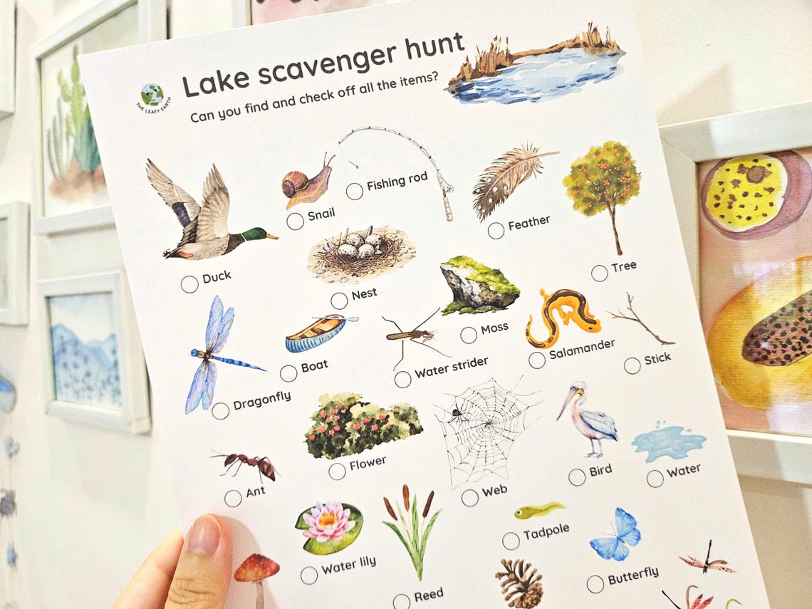 Lake Scavenger Hunt, Printable Nature Scavenger Hunt, Camping ...