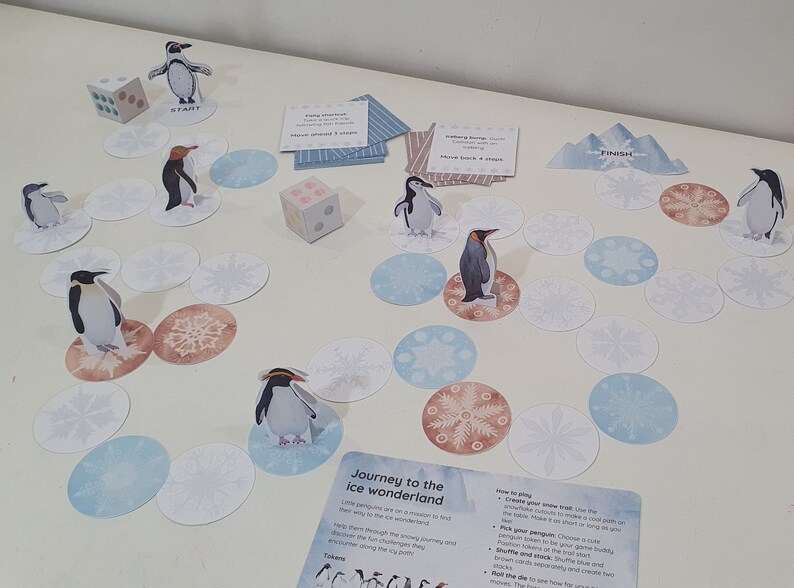 Journey to the Ice Wonderland Dynamic Board Game, Penguin Game ...