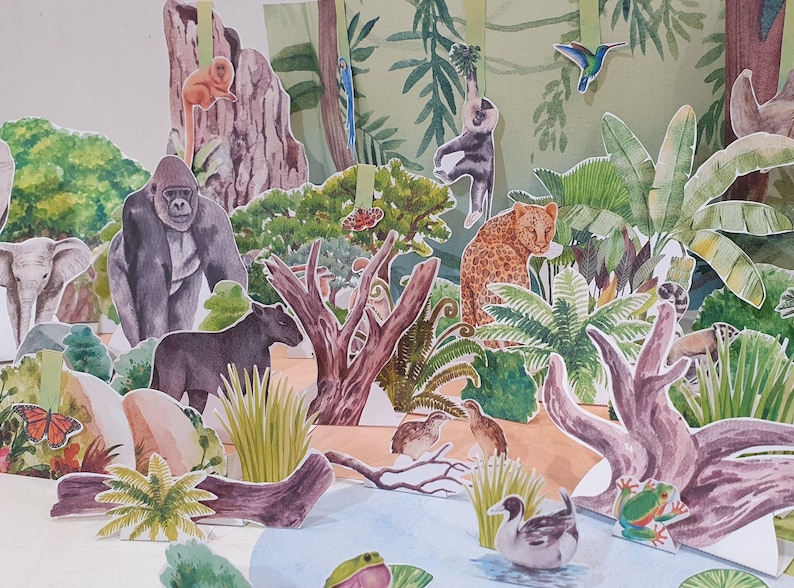 Build a Rainforest, Printable Rainforest Diorama, Jungle Play Set ...