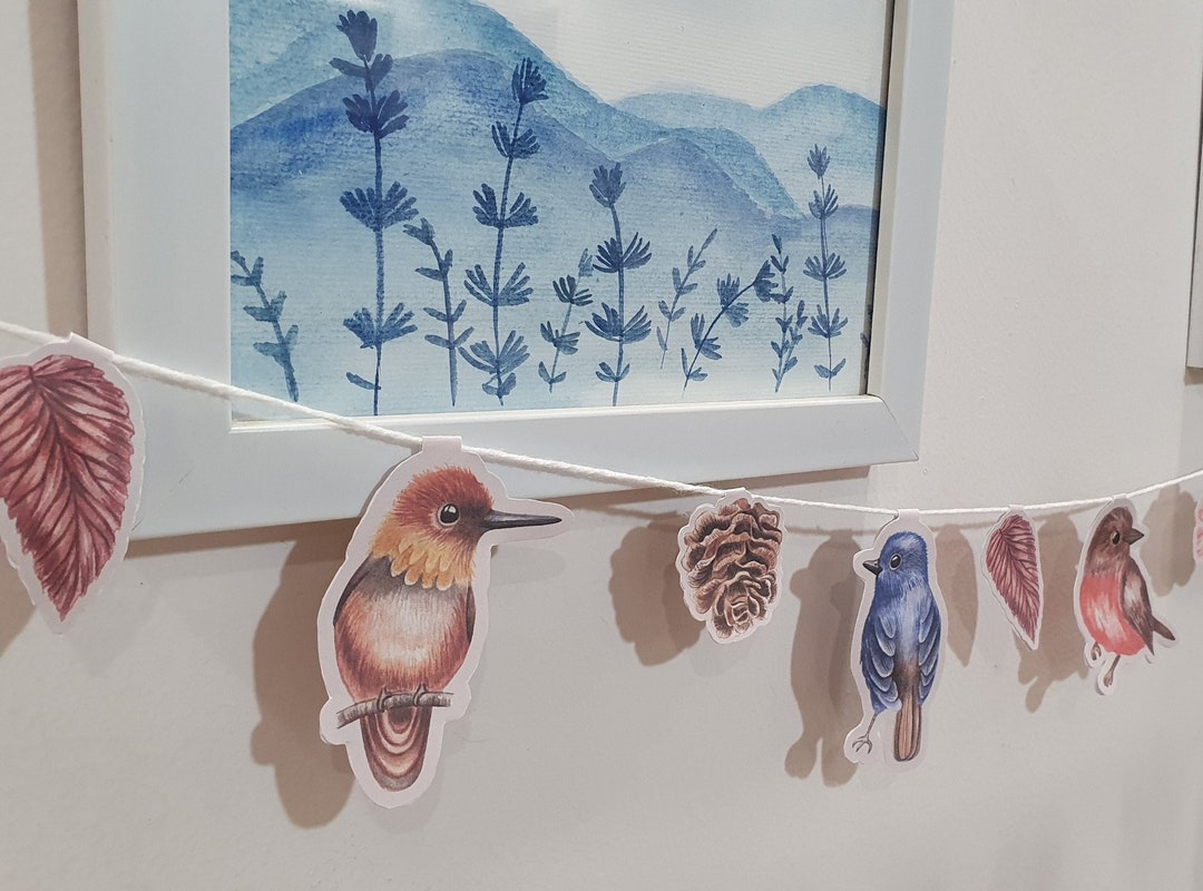 Printable Bird Garland, DIY Paper Bird Decor, Nature Classroom & Home ...