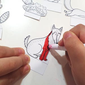 Woodland Coloring Diorama, Printable Woodland Diorama, Forest Playset ...