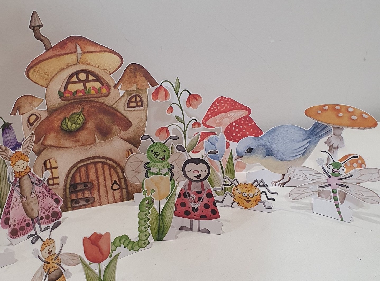 Mushroom House Printable Play Set, Paper Fairy Land, Paper Craft for ...