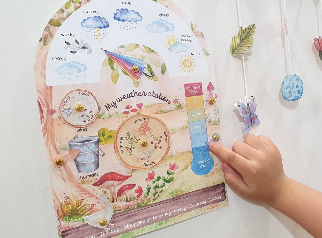 Weather Station Printable, Weather Wheel, Classroom Weather Chart, DIY ...