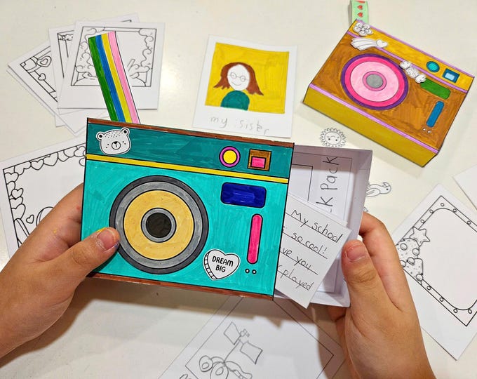 Printable Camera Craft for Kids | Camera Cut & Paste Craft Template ...