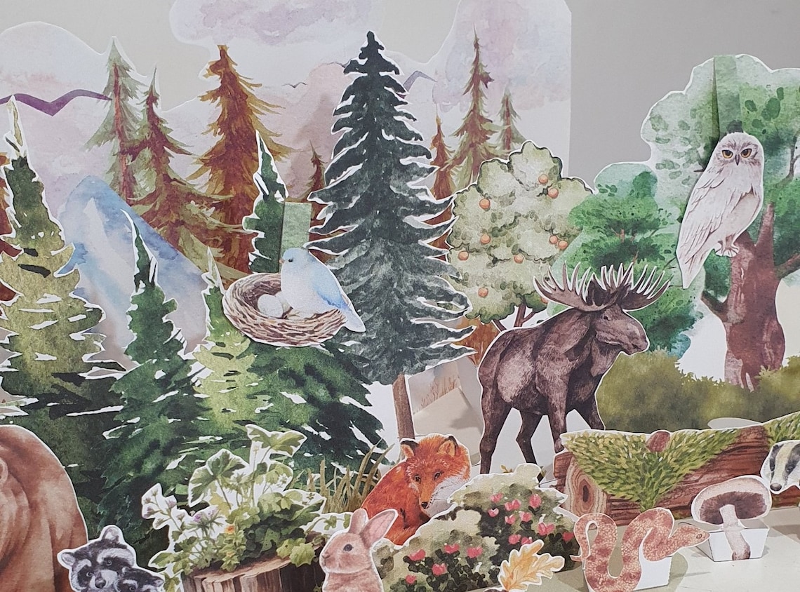 Build a Woodland, Printable Woodland Diorama, Forest Play Set, Paper ...