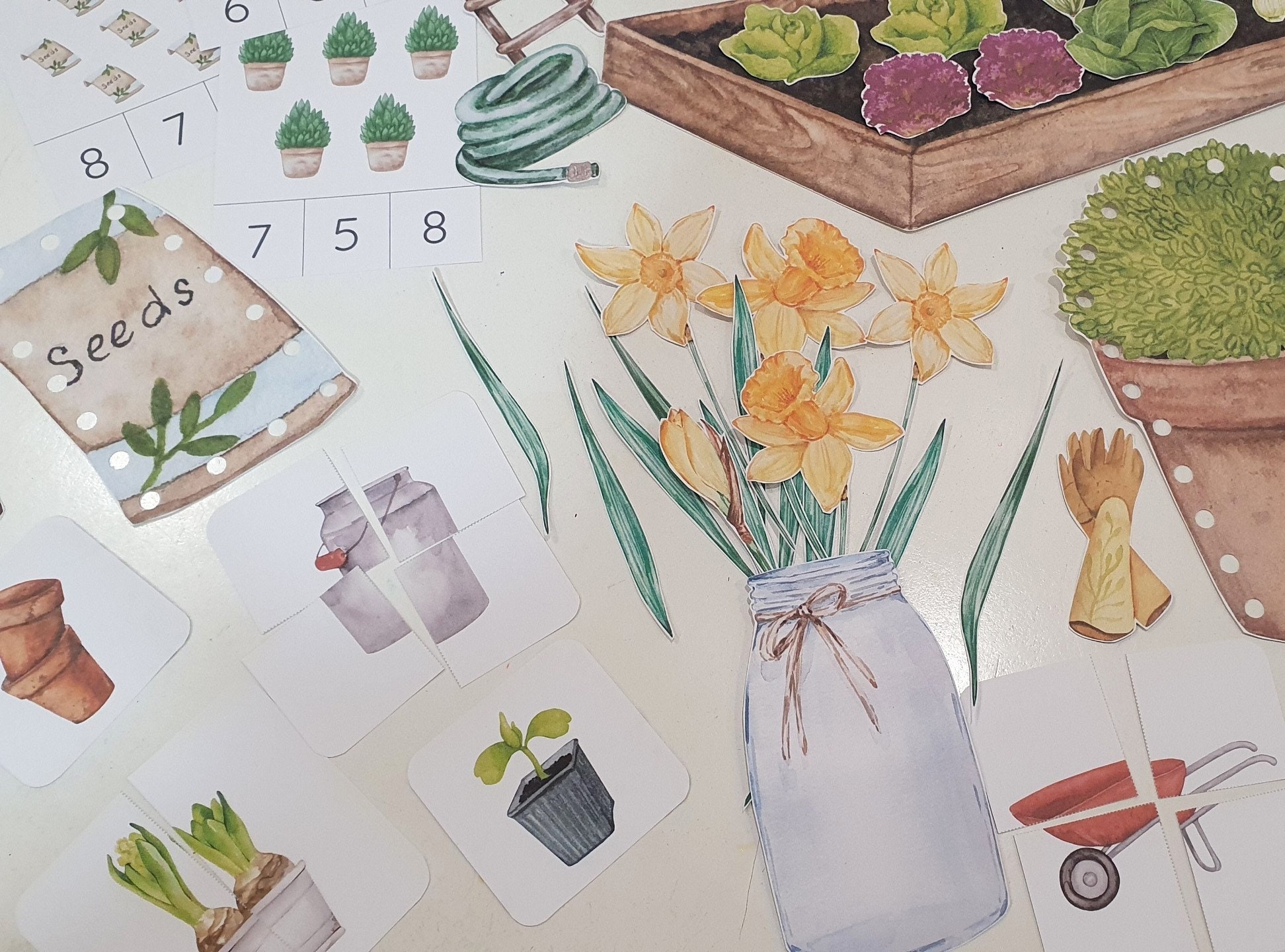 Garden Activity Pack, Spring Garden Flashcards, Montessori Spring ...