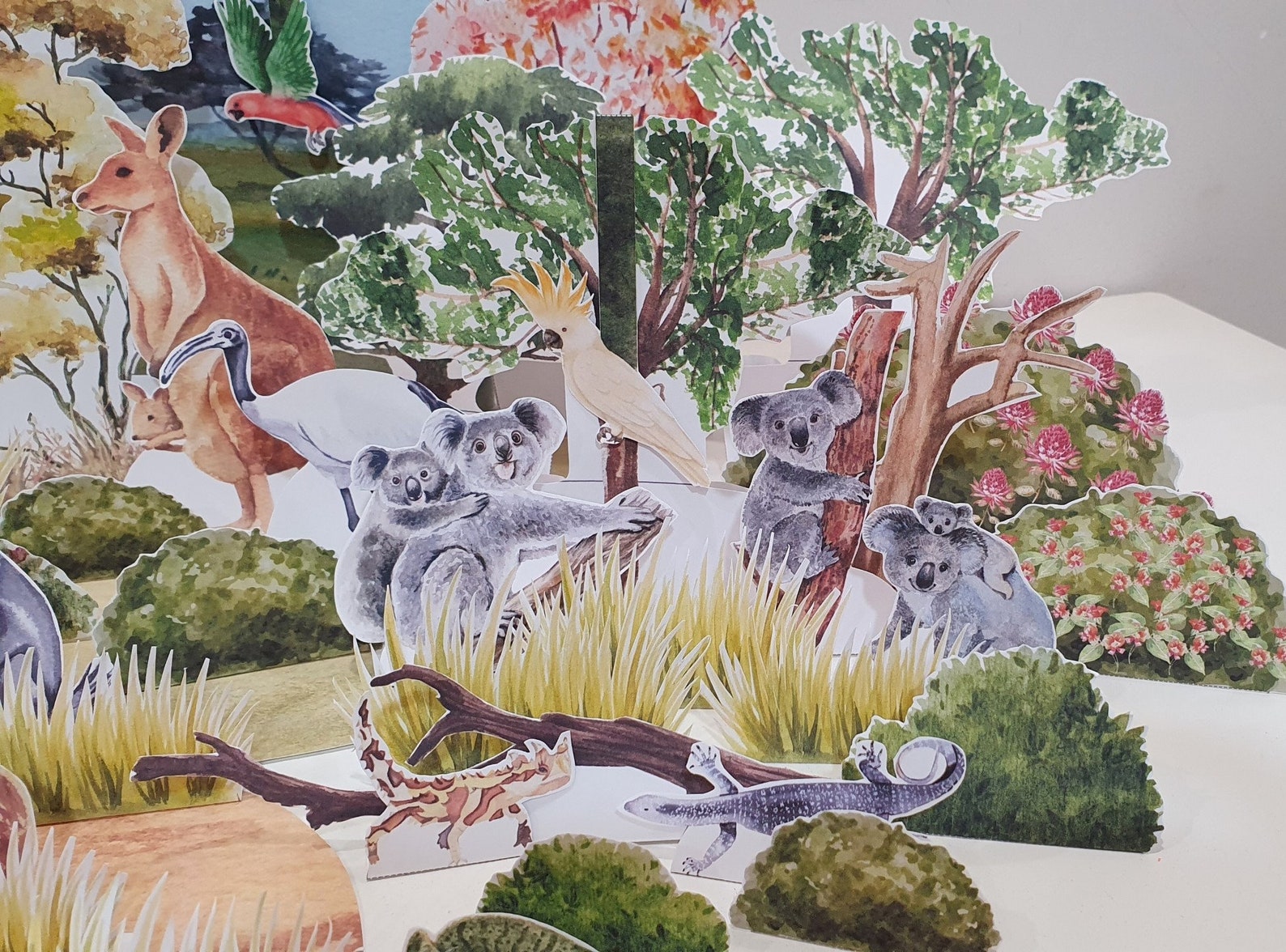Build the Australian Habitat, Printable Bushland Diorama, Kangaroo and ...