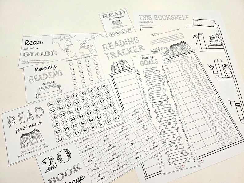 Reading Log and Tracker Printable, Coloring Reading Journal, Kids ...