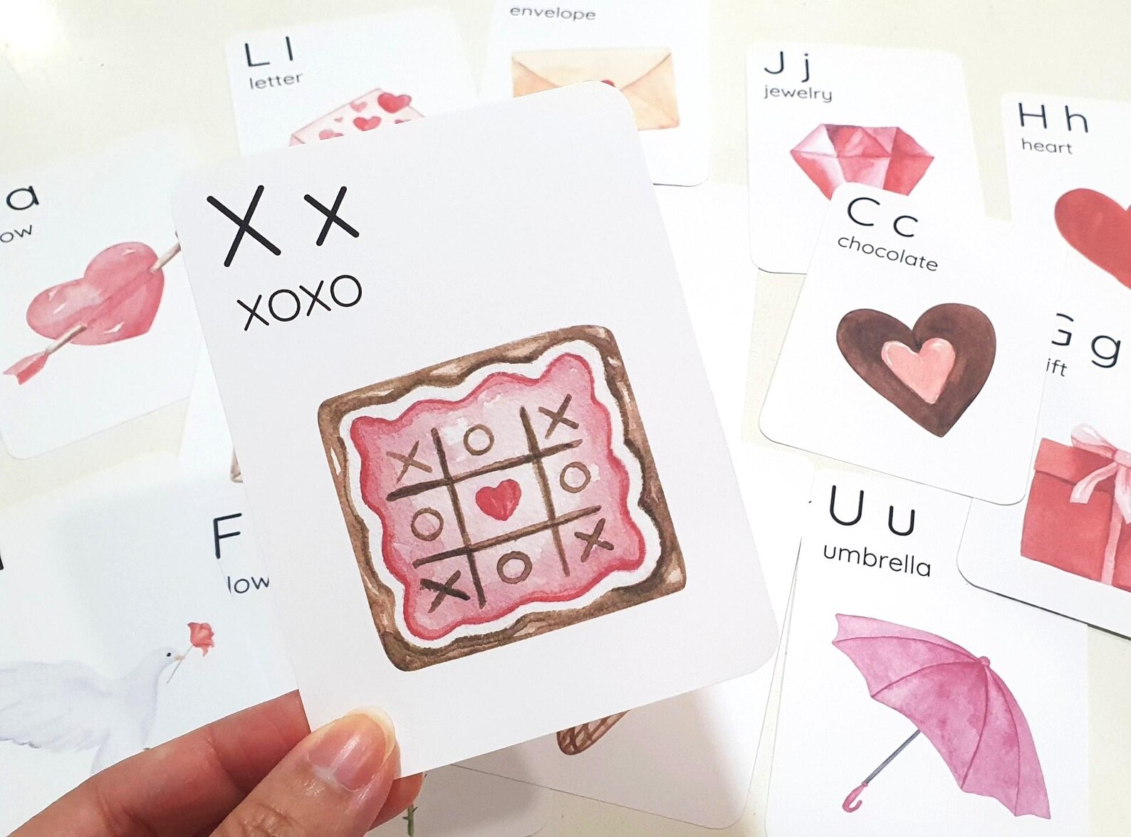 Valentine Alphabet Cards for Kids, Montessori Valentine Flashcards ...