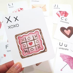Valentine Alphabet Cards for Kids, Montessori Valentine Flashcards ...