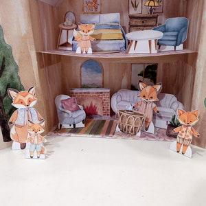 Fox Dollhouse Printable, Paper Dolls, 3D Paper Dollhouse, DIY Kids ...