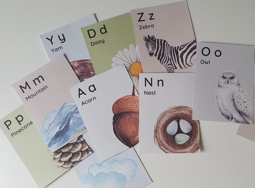 Nature Alphabet Flashcards, Alphabet Flashcards, ABC Flashcards, Nature ...