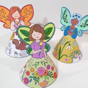 Paper Fairy Dolls Coloring Set, Paper Dolls Craft Kit, Printable Paper ...