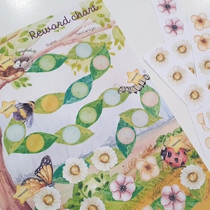 Reward Chart Printable - Garden, Kids Routine Chart, Printable Bug ...