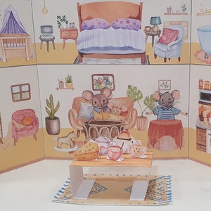 Mouse Dollhouse Printable & Busy Book, Paper Dolls, Paper Dollhouse ...