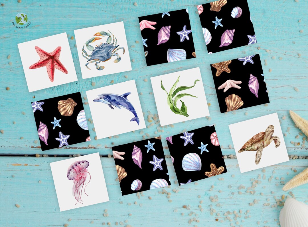 Ocean Memory Match Game Nature Memory Game Printable Game - Etsy