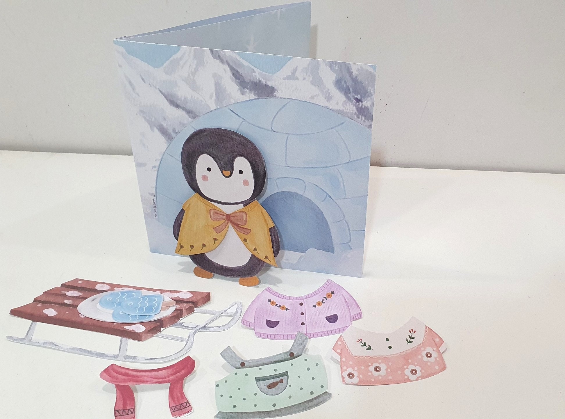 Penguin Paper Doll Printable, Paper Dollhouse Kit, DIY Kids Paper ...