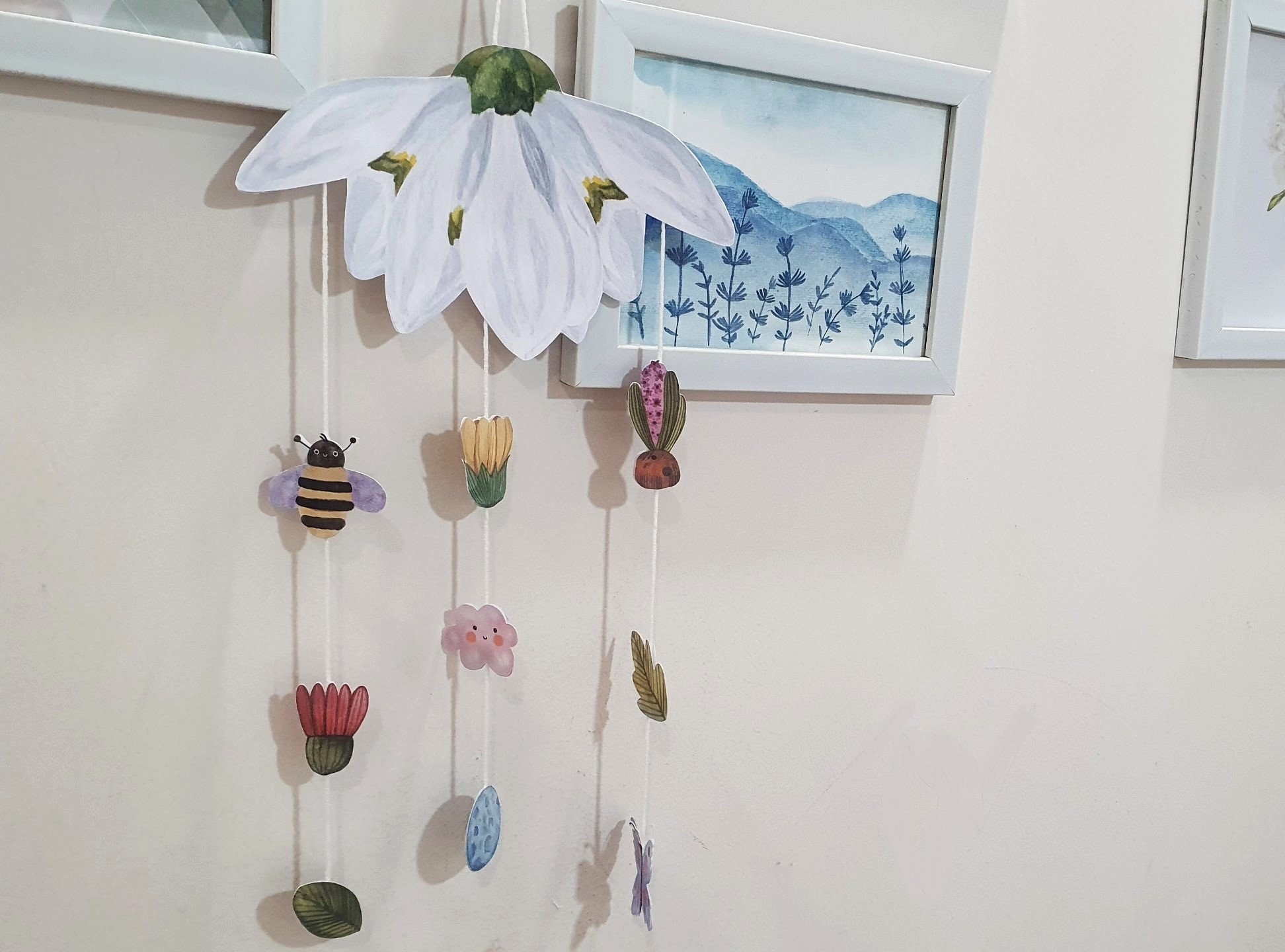 Spring Wall Hanging Printable, DIY Paper Spring Decor, Nature Classroom ...