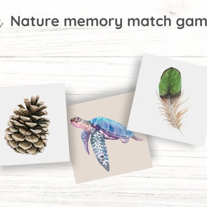 Nature Memory Match Game, Nature Memory Game, Printable Game, Matching ...