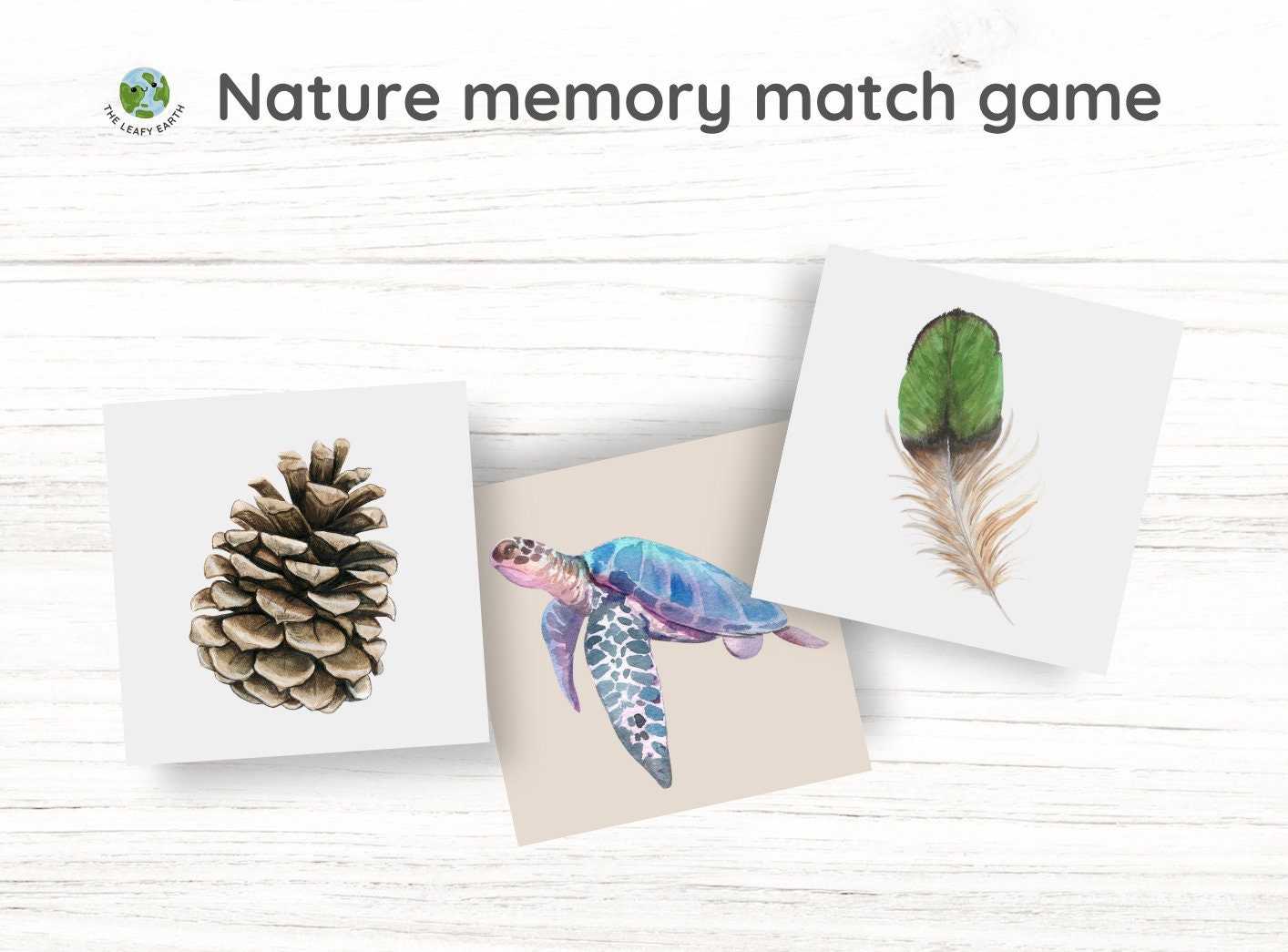 Nature Memory Match Game, Nature Memory Game, Printable Game, Matching ...