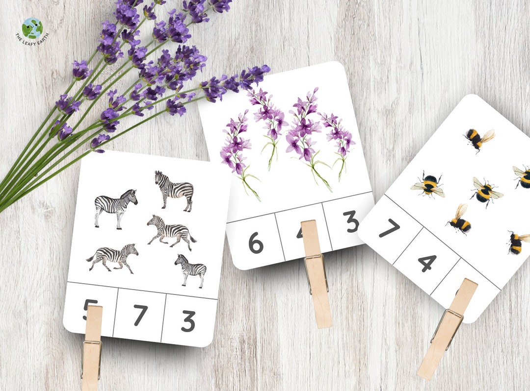 20 Count and Clip Cards, Number Peg Cards, Preschool Activity, Numbers ...