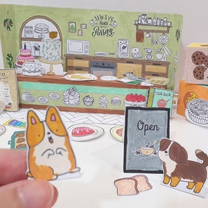 Bakery Coloring Set, Printable Bakery Play Set, Paper Food Play Items ...