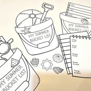 Summer Bucket List Craft, End of Year Writing Drawing Coloring ...