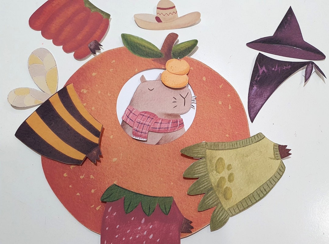 Capybara Paper Doll Printable, Paper Dollhouse, DIY Kids Paper Craft ...