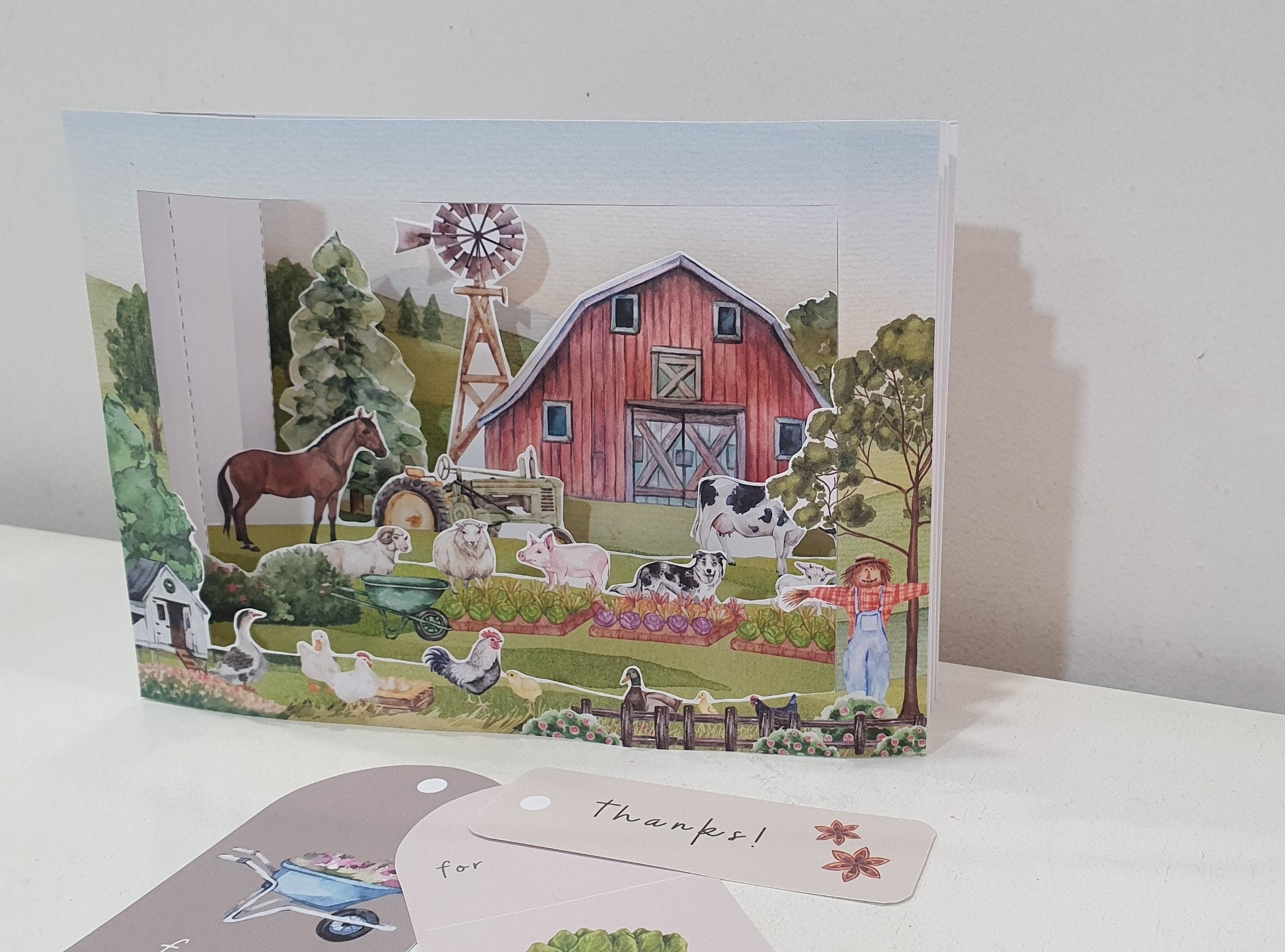 Farm Pop up Printable, Pop up Greeting Card, Build a Barnyard Crafts ...