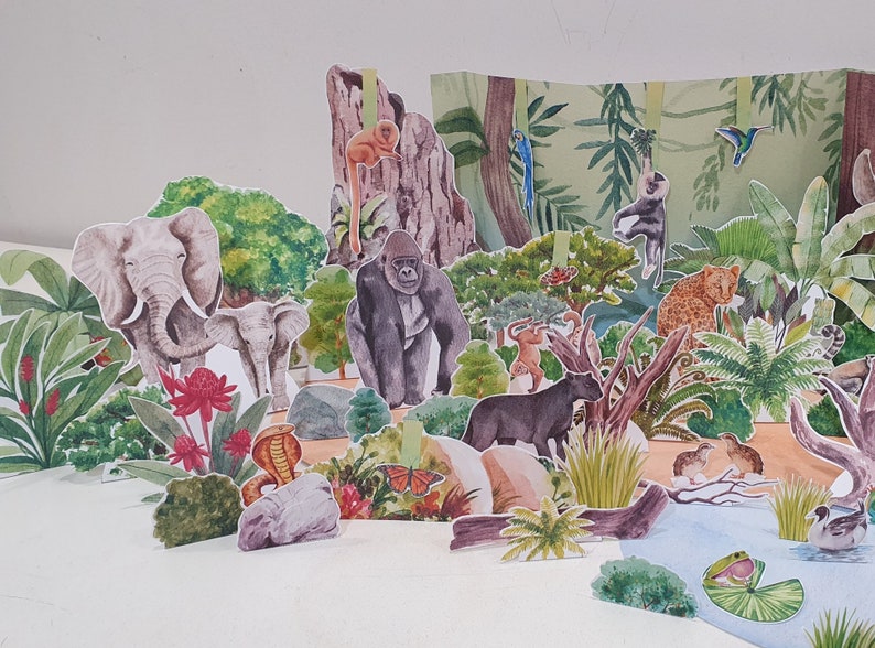 Build a Rainforest, Printable Rainforest Diorama, Jungle Play Set ...