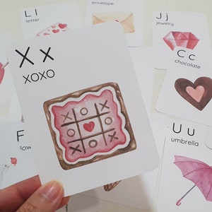 Valentine Alphabet Cards for Kids, Montessori Valentine Flashcards ...