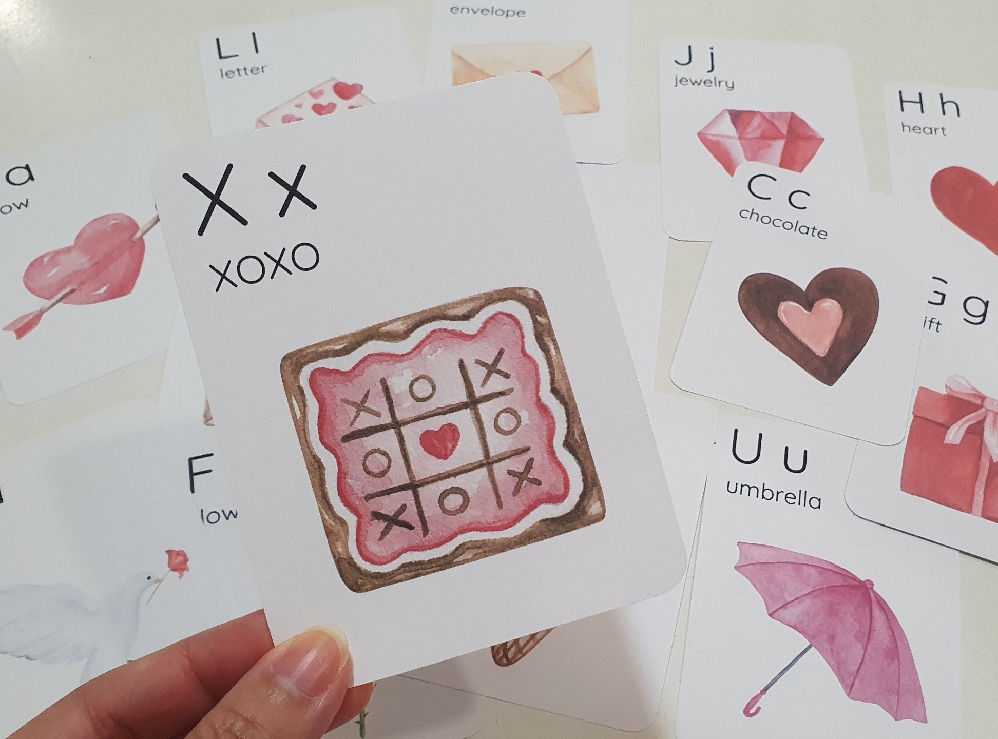 Valentine Alphabet Cards for Kids, Montessori Valentine Flashcards ...