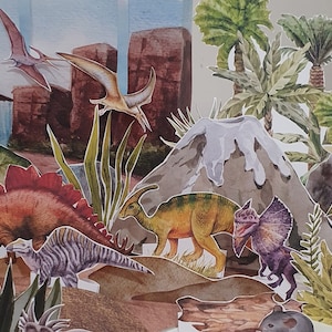 Build a Dinosaur World, Printable Diorama, Dinosaur Play Set, Forest ...