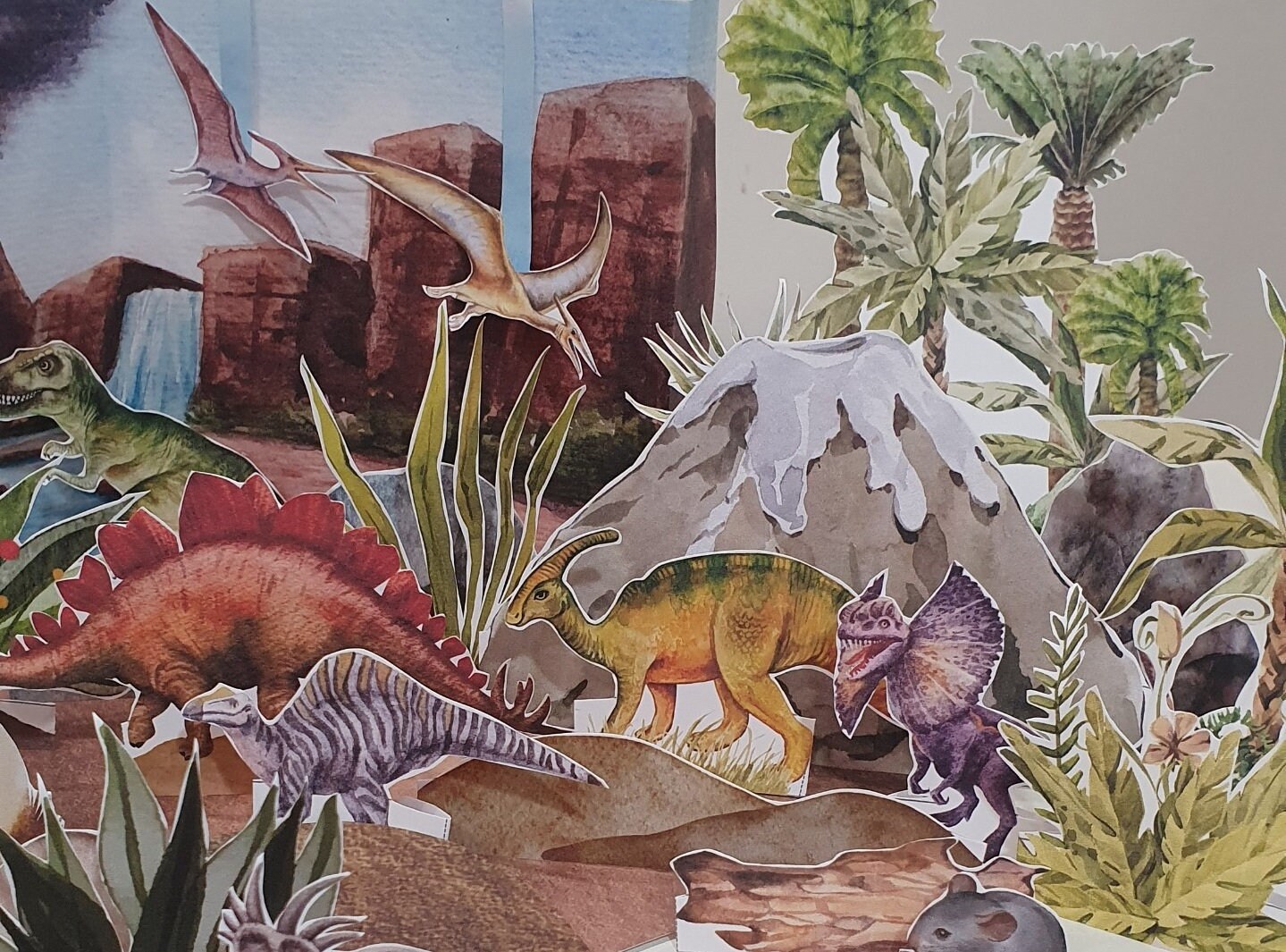 Build a Dinosaur World, Printable Diorama, Dinosaur Play Set, Forest ...